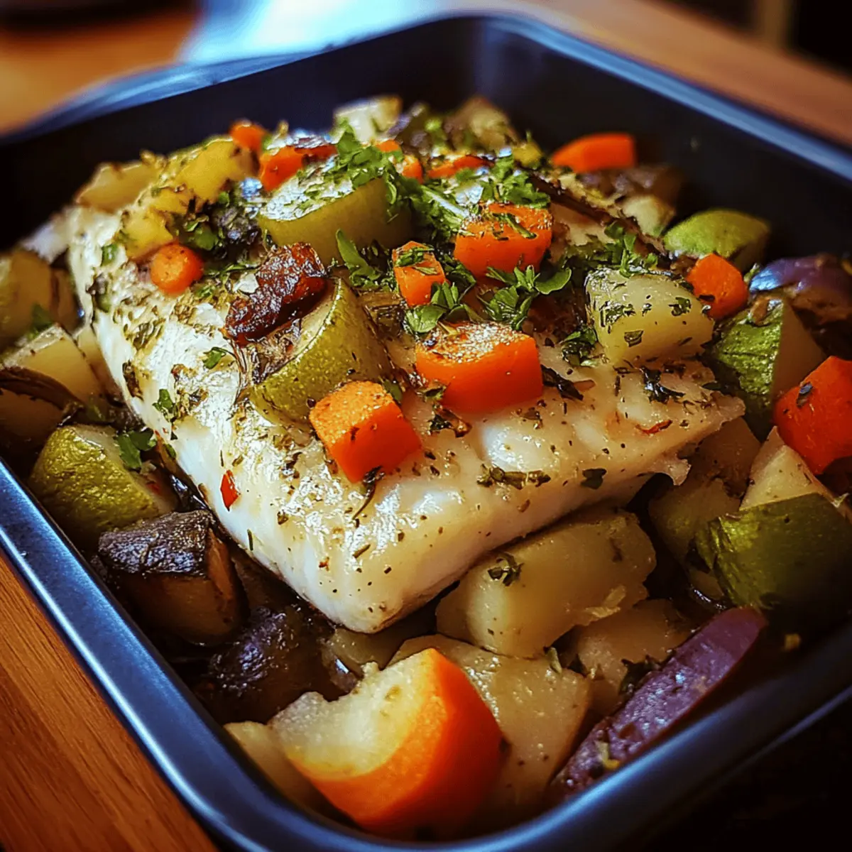 Easy Delicious Baked Hake with Vegetables That Bursts with Flavor